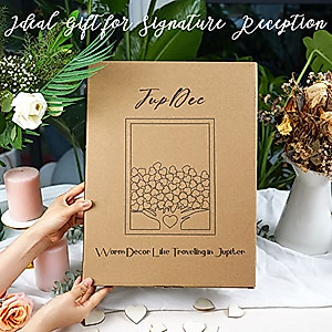 Wedding Guest Book Alternative Heart Drop Box, 16" * 12" White Wooden Rustic Display Shadow Picture Frame for Reception, Farmhouse Decoration Sign In Dropbox for Anniversary Baby Shower Birthday Party