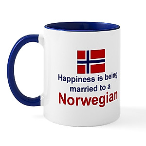 CafePress Happily Married To A Norwegian Mug Ceramic Coffee Mug, Tea Cup 11 oz