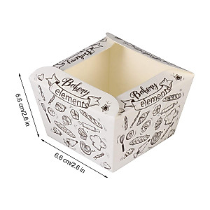 TOYANDONA 100pcs Paper Baking Cup Small Square Cake Wrappers Cupcake Liners Desserts Holders Muffin Cases for Weddings Birthdays Baby Shower (White Coffee)