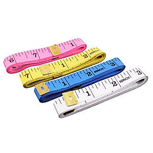 4 Pack Soft Tape Measure Double Scale body sewing Flexible Ruler for Weight Loss Medical Body Measurement Sewing Tailor Craft Vinyl Ruler, Has Centimetre Scale on Reverse Side 60-inch