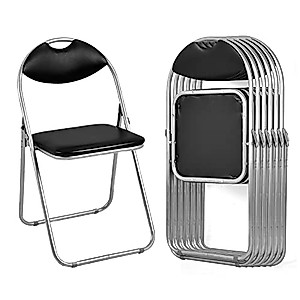 Giantex 6-Pack Folding Chairs Set - Waiting Room Chairs with Padded Seats and Carrying Handle for Desks Home Office Steel Guest Reception Party Poker Stackable Conference Chairs (1 Count (Pack of 6))