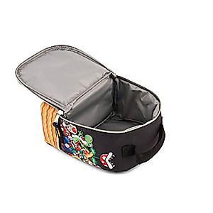 PVC Free Insulated Large Dual Compartments Zippered Mario & Friends Gamer Lunch Box Bag