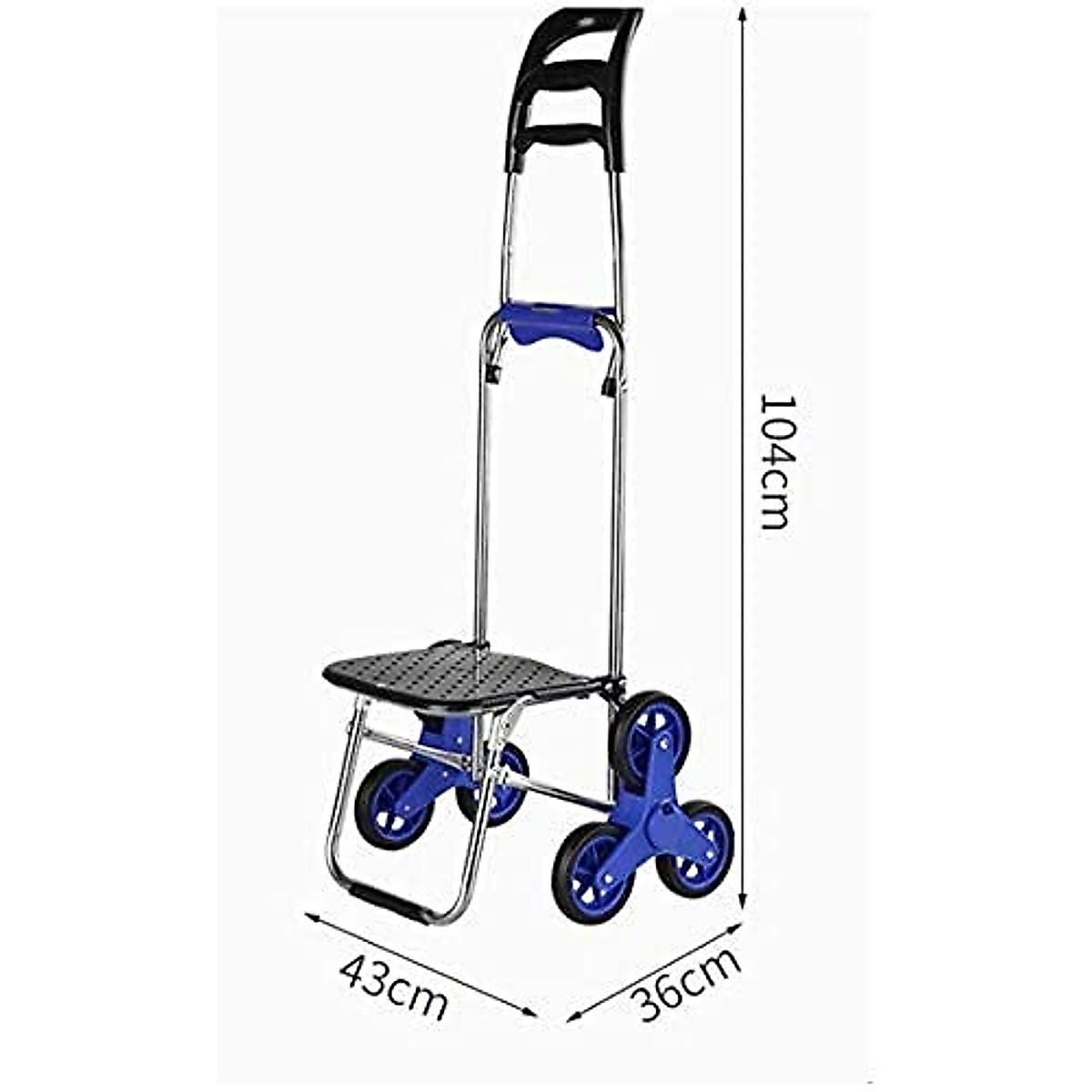 Shopping Trolley on Wheels Multi Function Shopping Cart Lightweight 6 Wheel Climbing Stairs Folding Portable Trolley Home Trolley Luggage Cart Storage Hand Trucks,E ,