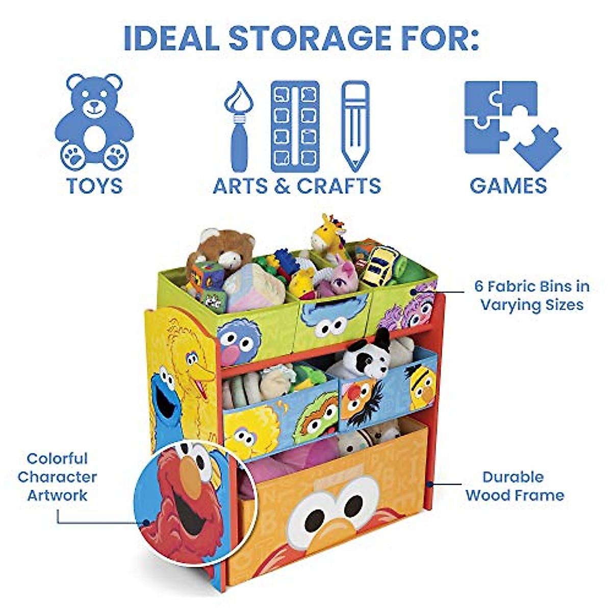 Sesame Street 6 Bin Design and Store Toy Organizer by Delta Children