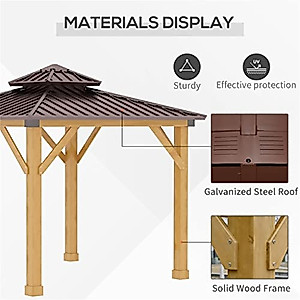 ZZBJ 10' X 10' Hardtop Gazebo Patio Canopy Shelter Outdoor W/Steel Double Tier Roof for Garden, Patio, Backyard