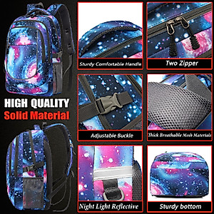 ProEtrade Extra Large Backpack Bookbag for College Travel Laptop Business Hiking Backpack Fit Laptop Up to 17 Inch Sturdy Multi Compartment Gifts for Men Women Night Light Reflective (Light Galaxy)