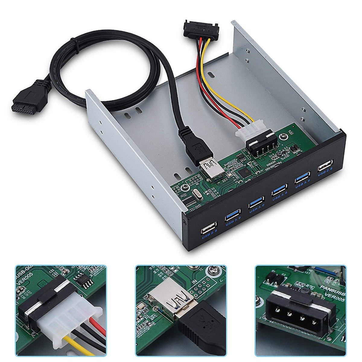 Shipenophy Data Transmission Sturdy Long-Term Use Multi-Functional Front Panel Plug and Play Computer
