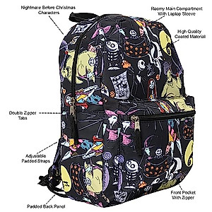 Disney Nightmare Before Christmas 16" Laptop Backpack Cargo Jack Skellington AOP