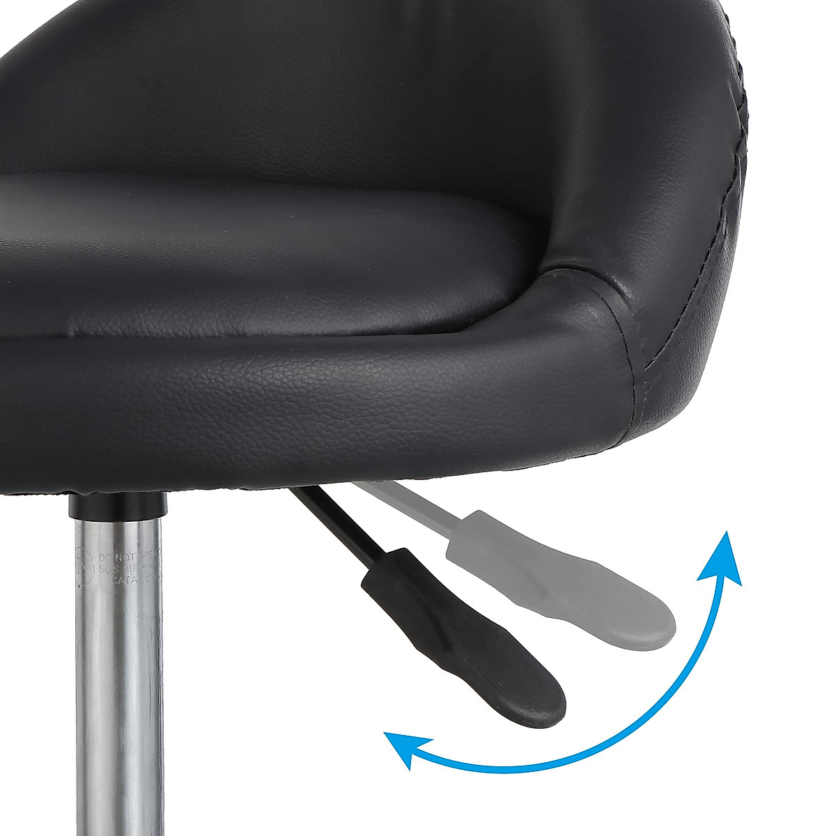 JupiterForce 24'' Adjustable Rolling Stool 360 degree Swivel Salon Office Massage Medical Facial Spa Stool Chair with Wheels Backrest PU Cushion Gas Lift Stool (Black)