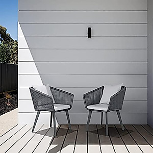 Patio Chairs Set of 2: Outdoor Dining Wicker Furniture Chair with Cushion - Rattan Porch Chair for Club Garden Balcony