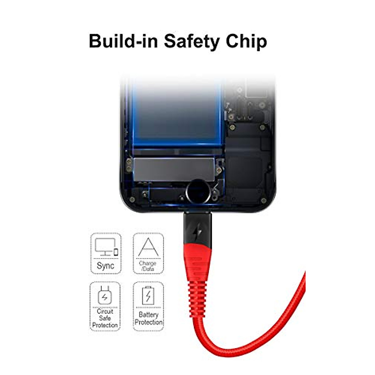 [2 Pack] Charge/Sync Cable, iFlash1 Foot Charging Cable Fast Charging & Sync Charger Apple iPhone Xs/XS Max/XR/X / 8/8 Plus / 7/7 Plus / 6S/6 Plus/SE/ 5S, iPad Pro Air Mini 1/2/3/4, iPod Touch 5/6