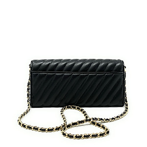 Michael Kors Rose Medium convertible Quilted Leather Shoulder Flap Bag Black