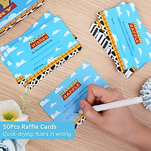 Heboland Cartoon Toy Baby Shower Decorations Diaper Raffle Box with 50 Tickets Cards,It's A Boy Story Baby Shower Theme Game