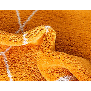 Unique Loom Trellis Frieze Collection Area Rug - Geometric (2' x 6' 1" Runner, Orange/ Ivory)