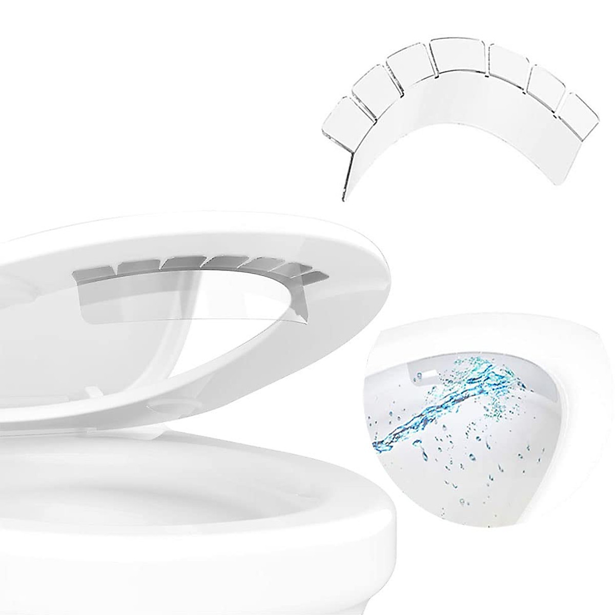 Pee Guard for Toilet Seat, Toilet Splash Guard, Potty Training Pee Splash Guard for Kids, with Superglue -Strongest Stickiness, Prevents Kids and Adult from Peeing Splash(Transparent 2 Pcs)