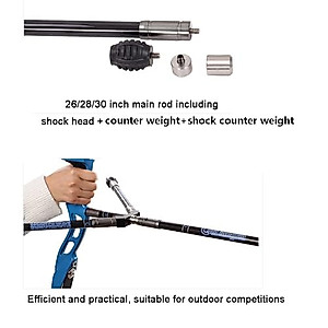 AMEYXGS 3/4/5/10/12/26/28/30 Inch Carbon Fiber Bow Stabilizer Balance Bar Stabilizer Extension Pole Rod Bow Stabilizer for Recurve Bow and Compound Bow (Gray 12 inch)