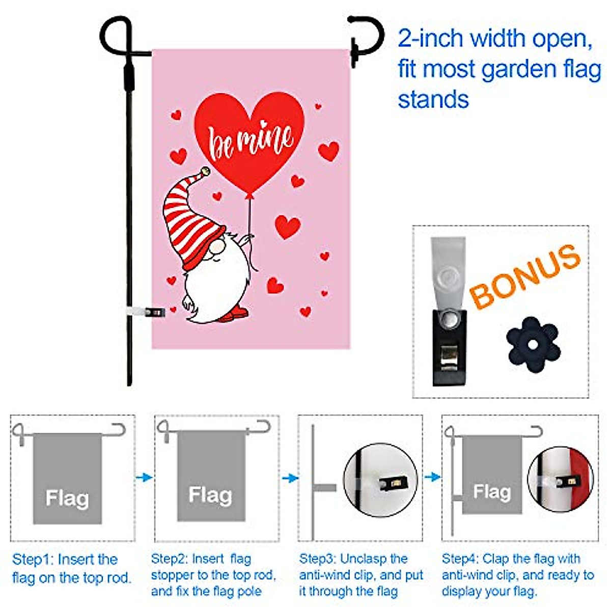 Yileqi Seasonal Garden Flags Set of 12 Double Sided Easter Spring Garden Flag, Small Yard Flag for Holiday Outdoor Decorations 12.5x18 Inch, with Free Anti-Wind Clip and Stopper