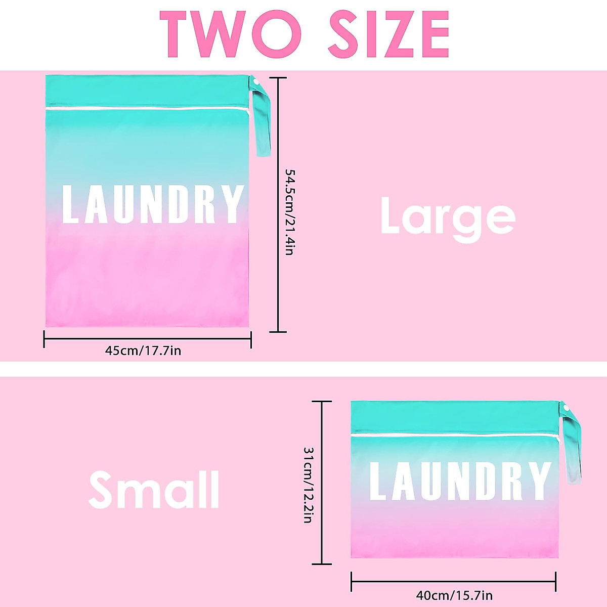 2 Pcs Large Travel Laundry Bag Waterproof Wet Dry Bag Washable Dirty Clothes Bag Bathing Suit Workout Bag for Gym Clothes Laundry Wet Clothes Swimming Yoga