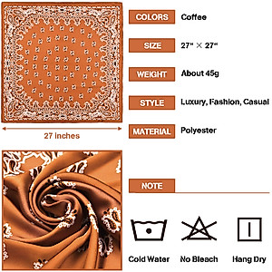 Syhood 4 Pcs 27'' Square Satin Head Scarves Satin Bandanas for Women Satin Headband Scarves Silk Feeling Scarf Boho Headwear(Navy Blue, Coffee, Black Beige)