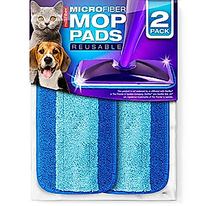 Millifiber Reusable Mop Pads Compatible with Swiffer WetJet (2 Pack) - Microfiber Mop Refill for Wet Mopping Cloths - Hardwood Floor Cleaning Spray Mop Pads Reusable Replacements