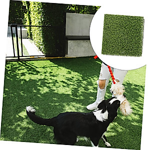 Happyyami 3pcs Artificial Grass Mat Imitation Grass Realistic Grass Rug Artificial Grass Squares Faux Decor Fake Lawn Grass Artificial Turf Faux Rug Fake Grass Cushion Pp Outdoor Lawn Bricks