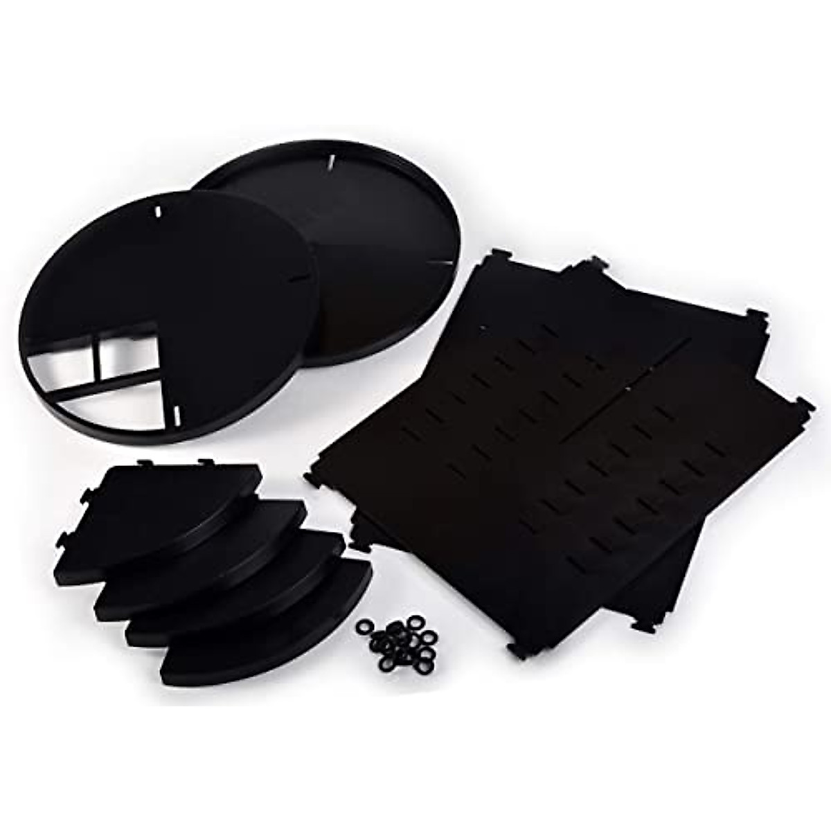 360 Rotating Makeup Organizer - Adjustable Shelf Height and Fully Rotatable. The Perfect Cosmetic Organizer for Bedroom Dresser or Vanity Countertop. (Black)