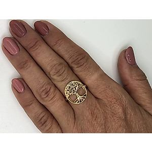 14K Gold Plated Tree of Life Symbol Ring Statement Jewelry (6)