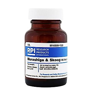 RPI M10500-10.0 Murashige & Skoog MS Medium with Gamborg's B5 Vitamins, 4.4 Grams of Powder, Makes 10 Liter of Solution