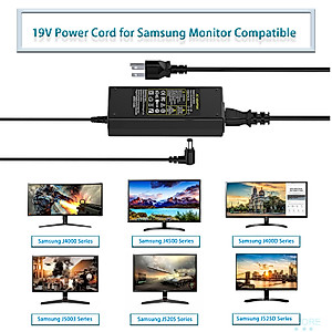 DC 19V TV Charger AC Adapter for Samsung 22" 32" UN32J UN22H UN32J4000AF UN22H5000 UN32J4000 UN32J400DAF BN44-00835A LCD LED Plasma DLP A4819-FDY BN44-00837A A6619 FSM Soundbar Power Supply Cord Plug