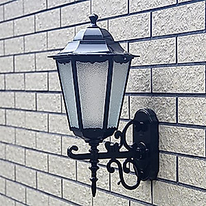 European Wall Light Outdoor Wall Light Waterproof IP54 American Country Hexagon Street Home Garden Balcony Terrace Aluminum Wall Lamp Decoration Courtyard Aisle E27 Glass Wall Lantern