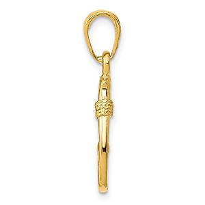 IceCarats 14K Yellow Gold Hawaiian Fish Hook Necklace Charm Pendant 24mm x 8mm Only