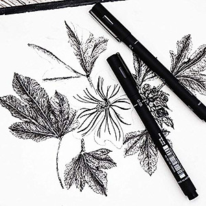 Uni Pin Drawing Pens/6 Assorted Tip Sizes, Uni Pin Technical Fineliner Pens, Pack of 6 Assorted Tip Sizes, Black Ink
