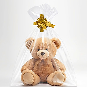 Sinload 12 Pcs 50" x 56" Cellophane Gift Bags Extra Large Cellophane Bags Clear Basket Bags for Gift Baskets, Jumbo Big Opp Plastic Cellophane Wrap Large Size Clear Gift Bags