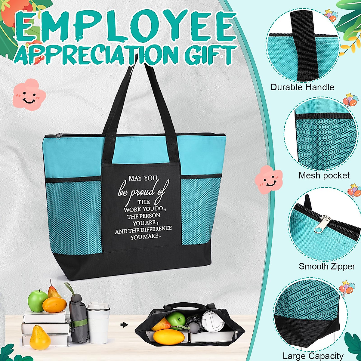 Talltalk 20 Pcs Thank You Tote Bags Bulk for Women Employee Appreciation Team Veterinary Gifts Medical Assistant Week(Multicolor)