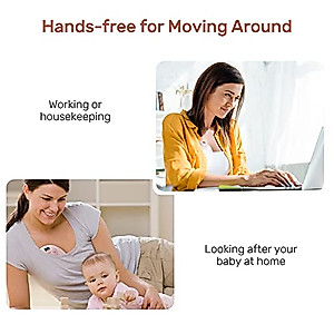 NCVI Wearable Breast Pump, Breast Pump Hands Free, Double Electric Breast Pump, Portable Breast Pump with 3 Modes & 9 Levels, Wireless Breast Pump, LCD Display, Rechargeable, 21/24mm Flanges, 1 Pack