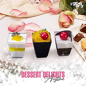 Space Away 50Pack 5oz Dessert Cups Square Parfait Cups with Lids Dessert Bowls Clear Dessert Cups with Lids & 50 Spoons for Parties & Events Mini Dessert Cups Appetizers Pudding Fruit Ice Cream Cups