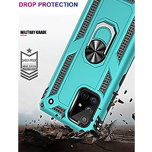 LUMARKE Galaxy A51 5G Case,Pass 16ft. Drop Tested Military Grade Cover with Magnetic Ring Kickstand Compatible with Car Mount Holder,Protective Phone Case for Samsung Galaxy A51 5G Teal