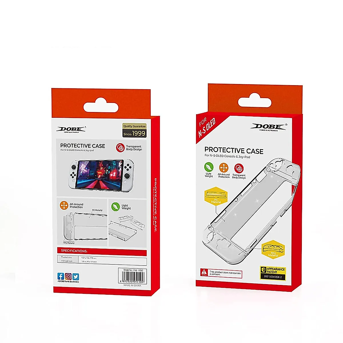 ECHZOVE Nintendo Switch OLED Protective Case, Switch OLED Clear Cover Case TPU Case for Joyons, Case for Nintendo Switch OLED 2023