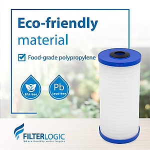 Filterlogic AP810 Whole House Water Filter, Replacement for 3M Aqua-Pure AP810, AP801, AP811, Whirlpool WHKF-GD25BB, WHKF-DWHBB, 5 Micron, 10" x 4.5", Well & Tap Water Filter, Pack of 3