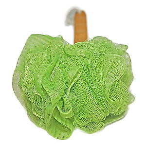 4 Pack Shower Loofah Body & Back Scrubber - Exfoliating Loofah luffa loofa Bath Brush On a Stick - with Long Wooden Handle Back Brush for Men & Women - Easy Reach Body Wash & Lotion Applicator