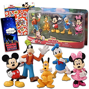 Disney Jr. Mickey Collectible Friends Set Bundle with Figurines, Mickey Mouse Stickers and More | Mickey Mouse Playset