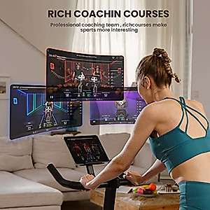 Mekbelt Exercise Bike with Magnetic Resistance, Indoor Cycling Stationary Bike Supports Smart Bluetooth Connectivity with Tablet Holder & Comfortable Seat Cushion, Compatible with Zwift for Home Gym (Black)