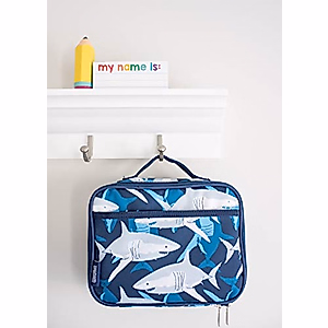Wildkin Kids Insulated Lunch Box Bag for Boys & Girls, Reusable Kids Lunch Box is Perfect for Elementary, Ideal Size for Packing Hot or Cold Snacks for School & Travel Bento Bags (Sharks)