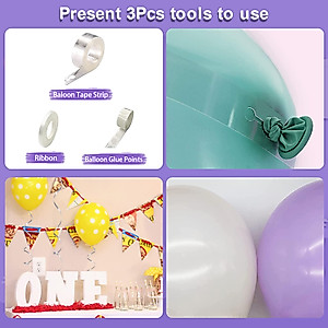 BBeiPulAs 73Pack Pink Purple Blue Balloons 12 Inch Pink Teal Purple Balloons Confetti Latex Balloons for Unicorn Themed Gabby Dollhouse Party Birthday Decorations