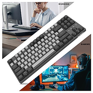 DURGOD K320 Corona White Backlit TKL Mechanical Keyboard | 87 Keys Tenkeyless | USB C Wired | Doubleshot PBT Keycaps | Programmable Keys | NKRO Rollover | Windows & Mac (Corona, Cherry Brown)