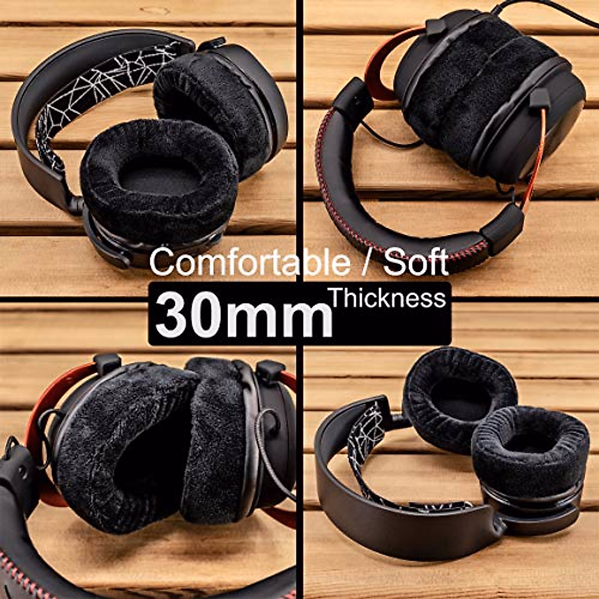 Replacement Ear Pads Compatible with ATH-M50x M50 M40, Arctis 7 Arctis Pro, ATH-WS1100iS, HD280 Pro, SRH 440, MDR-7506 V6 Headphone Memory Foam Earpads (Black Velvet)
