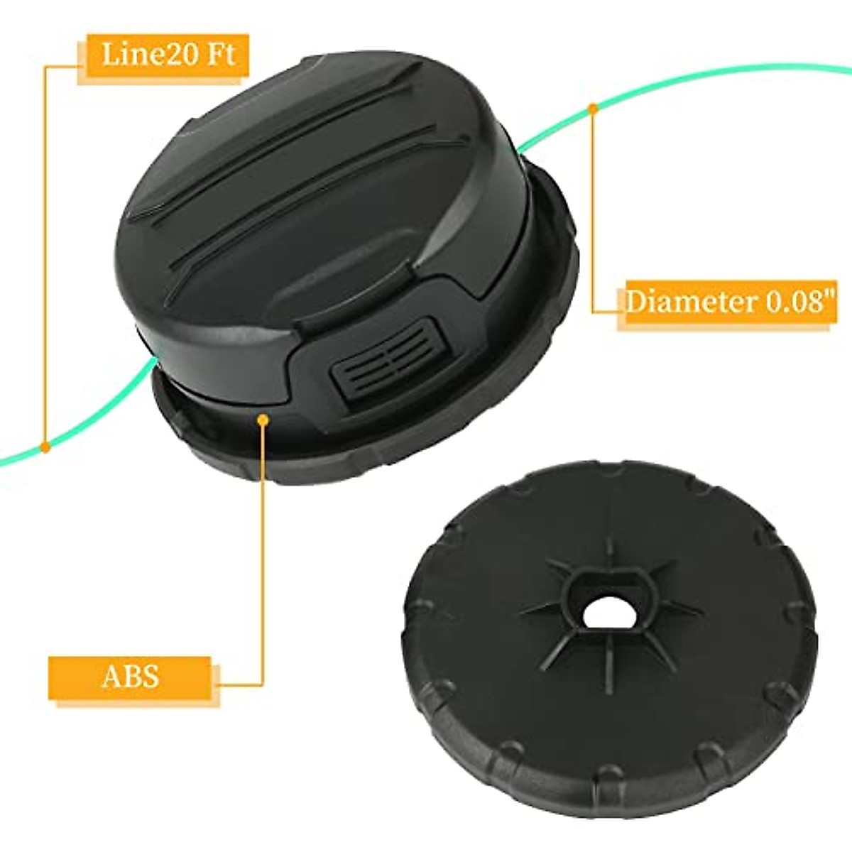Eyoloty DWO1DT995 Replacement Trimmer Head Compatible with Dewalt DCST920 DCST922 DCST970 DCST990 DCST925 Cordless String Trimmer,Replacement Head with Pre-Wound 0.080" 20Ft Line