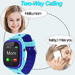 4G Kids Smart Watch w GPS Tracker,Kids Phone Smartwatch w Camera,Call,Pedometer,SOS,Touch Screen WiFi Wrist Watch Boys Girls Smartphone,3-15 Years Old Children Student Birthday Gifts(Light Blue)