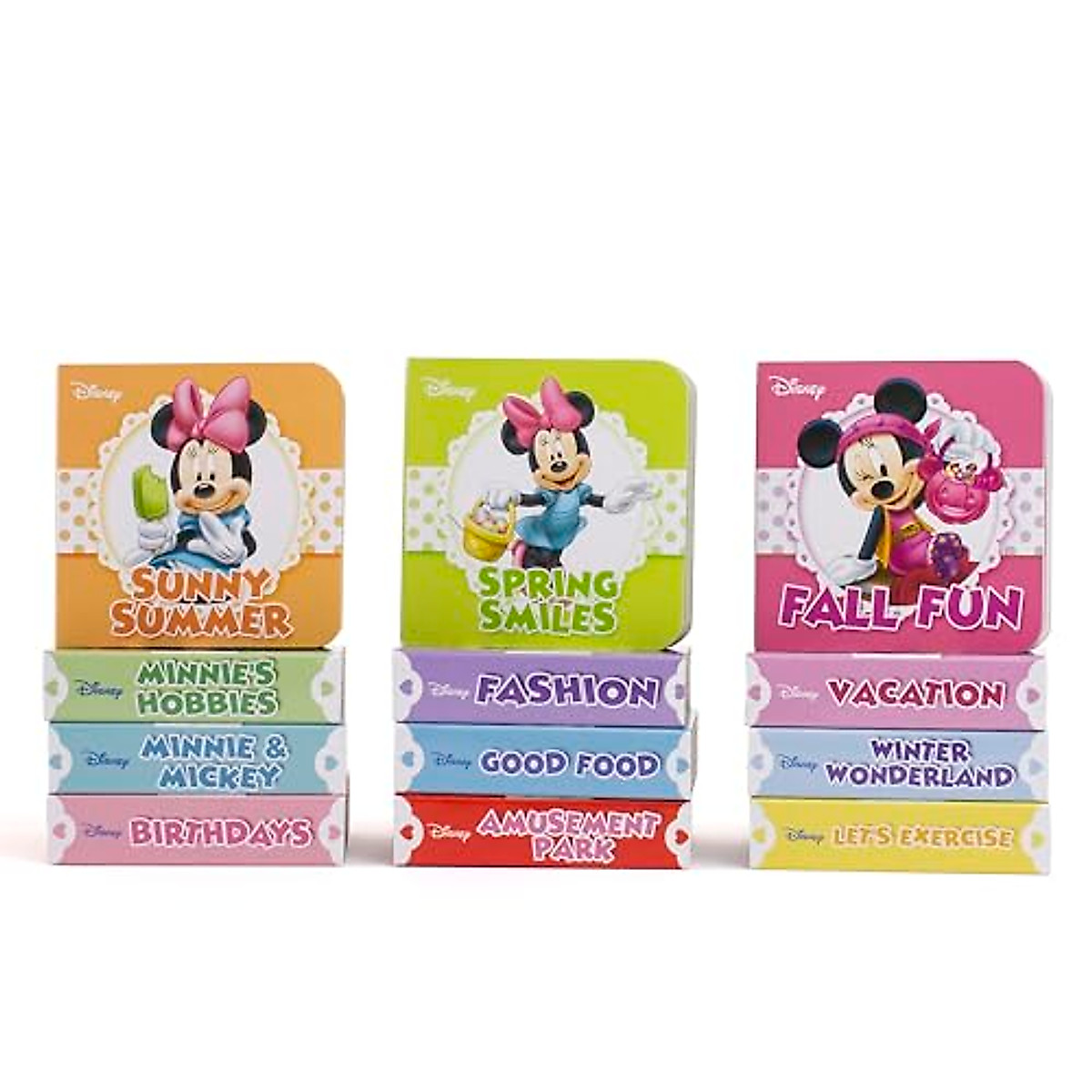Disney Minnie Mouse - My First Library Board Book Block 12-Book Set - Great for Teaching First Words - PI Kids