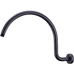 TRUSTMI S Shaped Shower Arm with Flange 17 Inch Extension with 6 Inch High Rise Gooseneck Arm for Rainfall Shower Head, Wall Mounted, Oil Rubbed Bronze